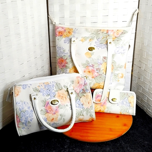 Bags | Nwot 31 Beautiful Matching 3pc Floral Bag Set 1 Tote 1 Satchel 1 ...